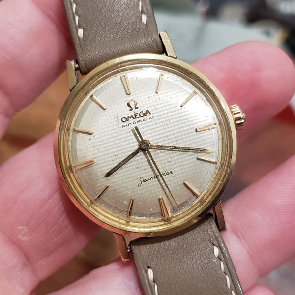 1960s Omega Seamaster Automatic Vintage Watch w/ Pattern Dial Gold ...