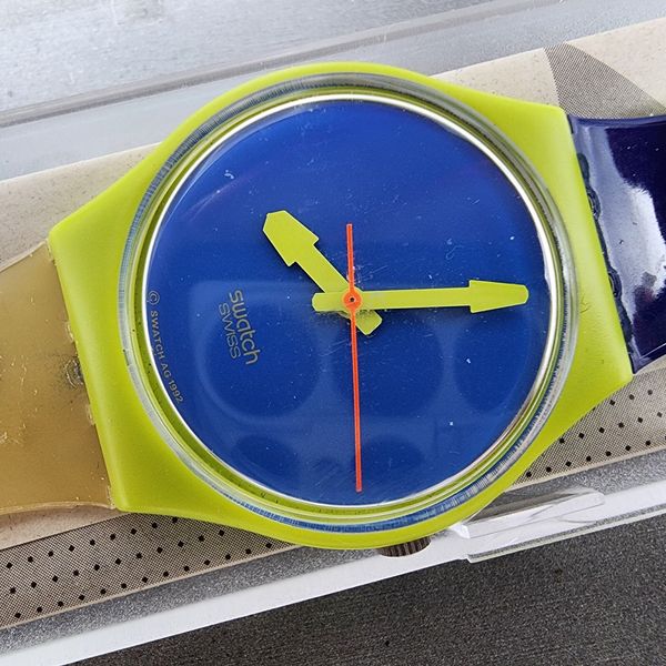 Swatch Atlanta Olympics Watch Men 34mm Blue Dial Green BROKEN BAND New ...