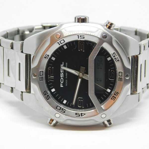 Fossil Blue BQ-9326 All Stainless Steel Quartz Analog Men's Watch ...