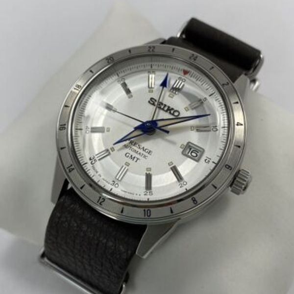Seiko Presage GMT Automatic Limited Edition Brown Leather Men's Watch ...
