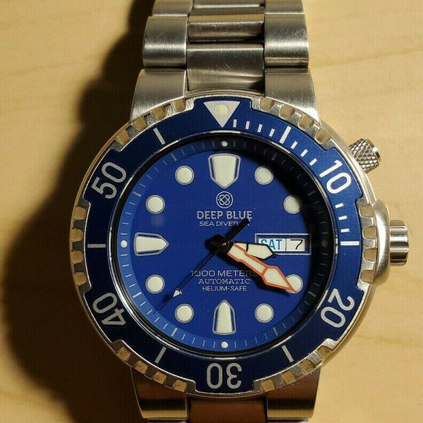 Deep Blue Diver Watch: "Sea Diver" 1000 m water resistant with Blue ...