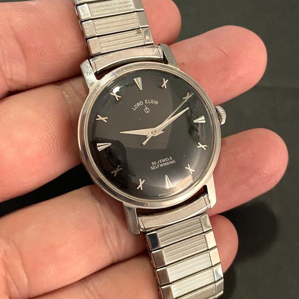 lord elgin black dial vintage watch | WatchCharts Marketplace