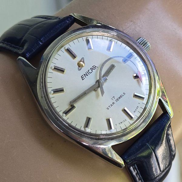 Vintage ENICAR men's manual wind watch AR-160 Rocket Second hand swiss ...