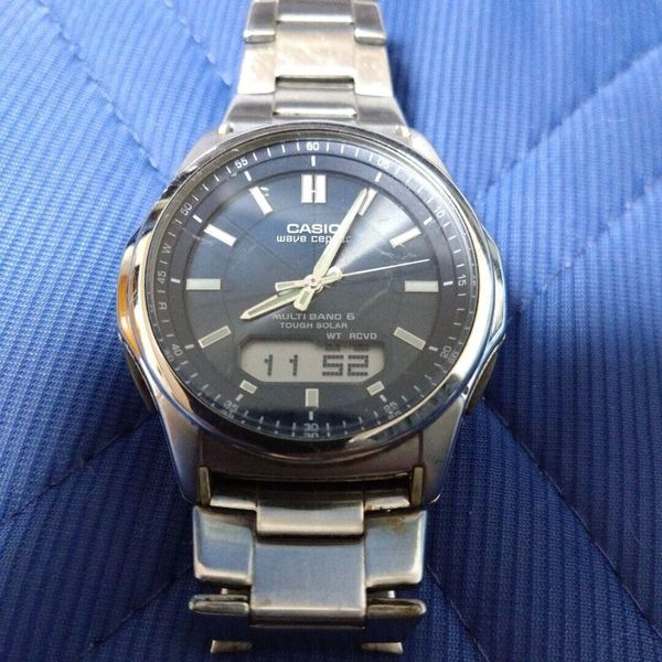 CASIO Wave Ceptor WVA-M630 Tough Solar Men's Analog Digital Quartz Blue ...