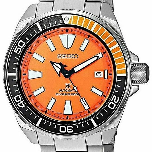 Seiko SRPC07 Prospex Samurai Automatic Dive Watch Orange Dial 200 Meter ...