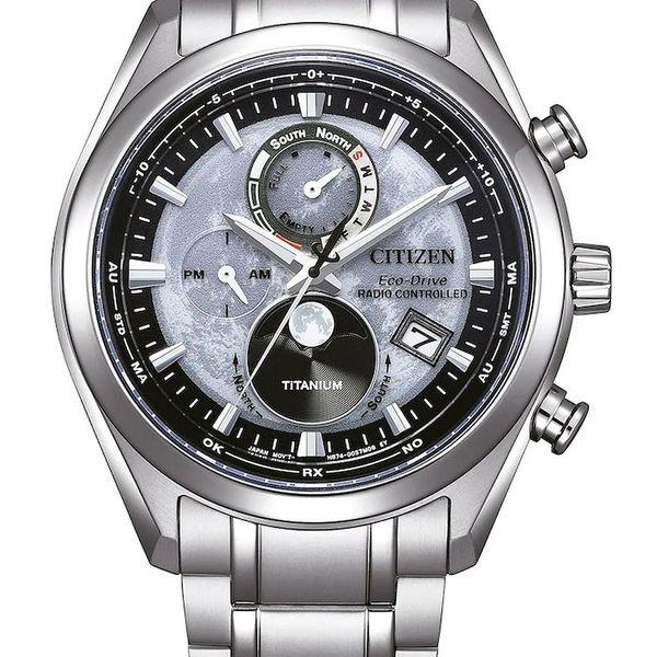 Citizen Titanium Sapphire Moonphase Radio Controlled Gray Dial Watch ...