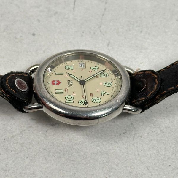 Victorinox Swiss Army Cavalry Watch Mens 37mm Date Silver Tone New ...