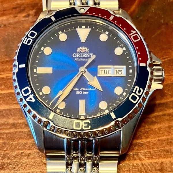 FS: : Orient Kamasu 2 Blue Dial Pepsi Bezel + Strapcode Beads Of Rice ...