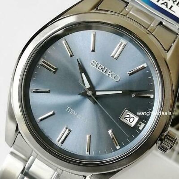 SEIKO MEN'S QUARTZ, SUR371P1, TITANIUM, GRAY BLUE DIAL | WatchCharts ...