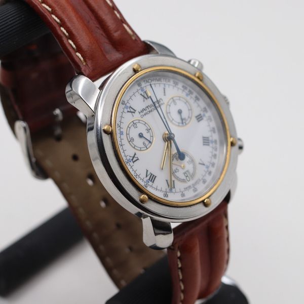 Hamilton Quartz Chronograph Mens White Dial 40mm Stainless 8800 ...