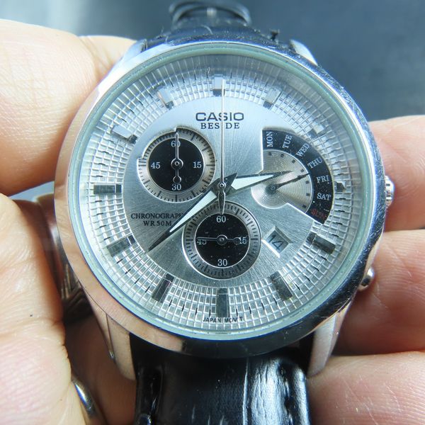 Bem-501 Casio Beside Chronograph Daydate Quartz Men Watch | WatchCharts ...
