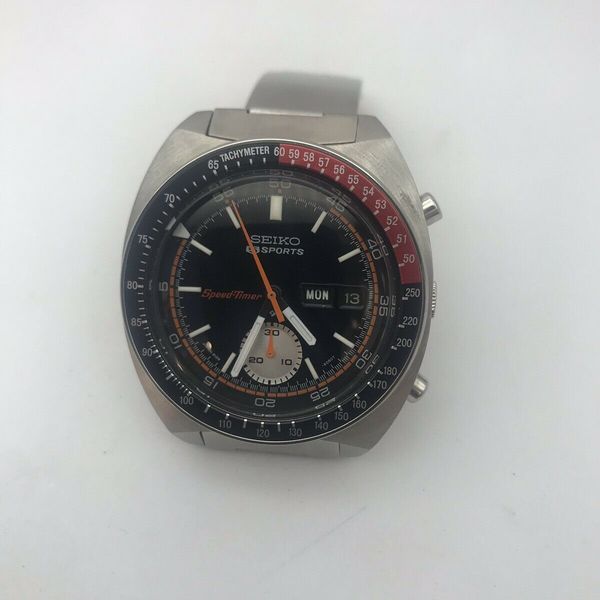 Seiko 5 Sports Speedtimer Pogue Pepsi Bezel Black Dial | WatchCharts