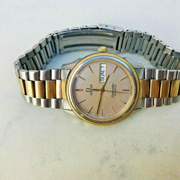 Vintage Omega Seamaster 1425 Day-Date 2TSS Men’s Quartz Watch 7j ETA ...