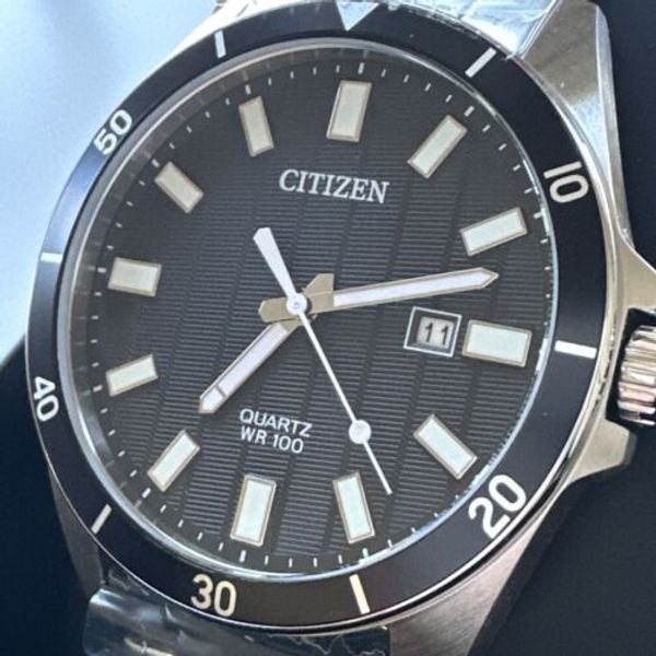 Citizen Quartz Black Dial Stainless Steel Men's Watch BI5050-54E ...