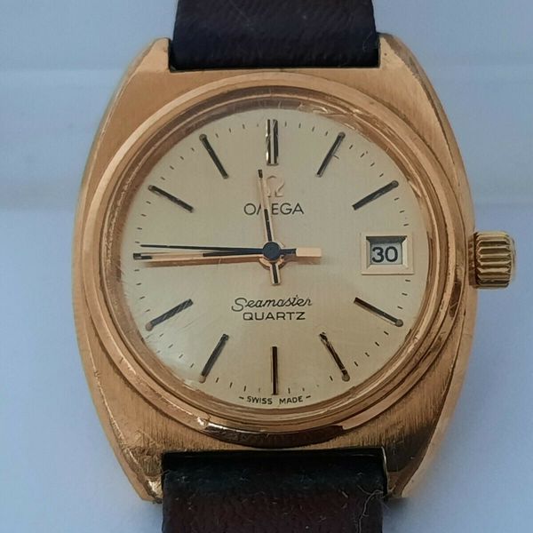Omega Seamaster Quartz Cal 1360 - For Women Ladies - Push Crown-Gold ...