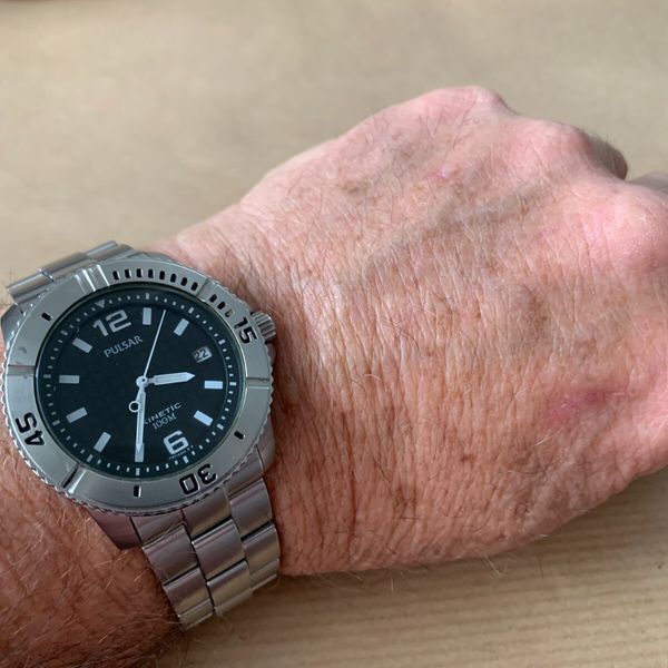 MEN PULSAR BY SEIKO AUTOMATIC KINETIC STAINLESS DIVERS WATCH EXCELLENT ...