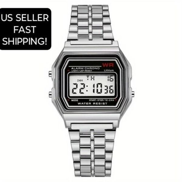 Mens Digital Watch Casio Homage Water-resistant Metal Wristwatch ...