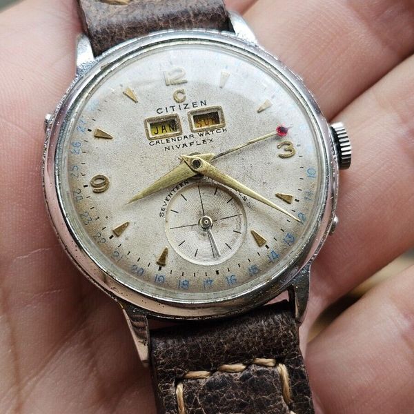Vintage Citizen C 1505 Tripple Calendar Nivaflex mens watch ...