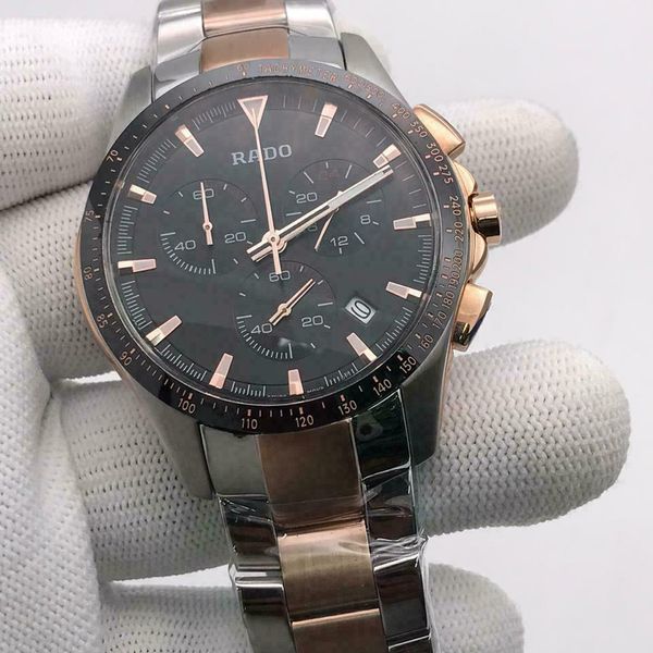 HyperChrome RADO Chronograph Stainless Steel Men's Watch ,Gold and ...