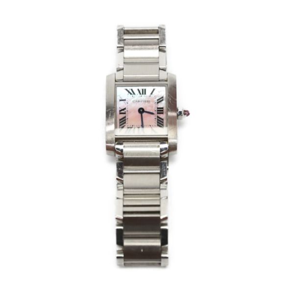 Tank Francaise SM Pink Shell Dial with 4 frames 2384 Cartier Silver ...