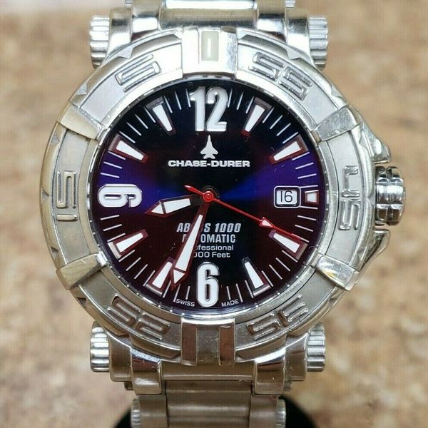 *Chase Durer Abyss 1000 Automatic Stainless Steel Limited Edition Men's ...