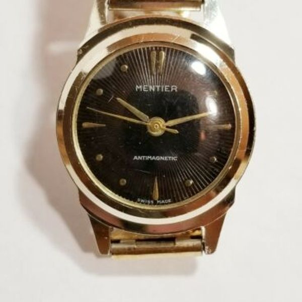 Vintage Swiss Mentier 1 Jewel Hand Winding Men's Watch ~ For Parts Only ...