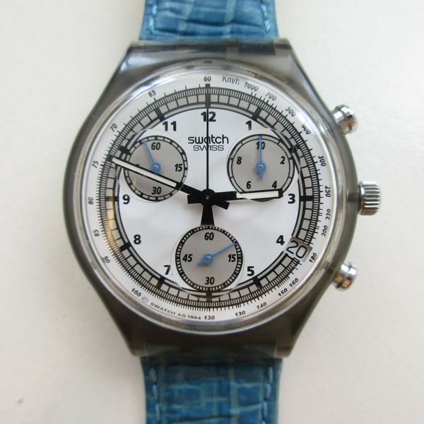 Swatch chronograph SCM402 Ice Cube watch - running | WatchCharts ...