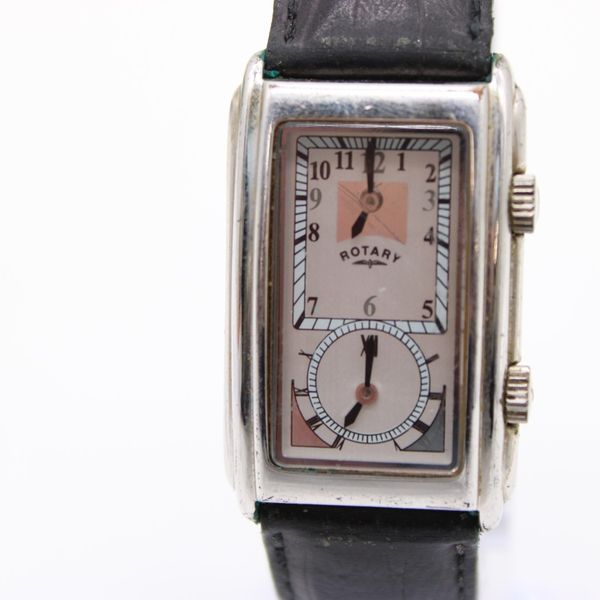 A Vintage Gents Rotary Dual Time 10575 Quartz Working Wristwatch ...