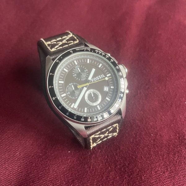 Fossil CH2599 Mens Decker Watch with Brown Leather Strap and lifetime ...
