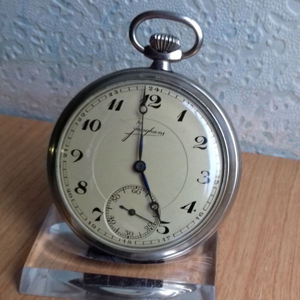 Pocket Watch Junghans Nickel Silver Balance Stop | WatchCharts Marketplace