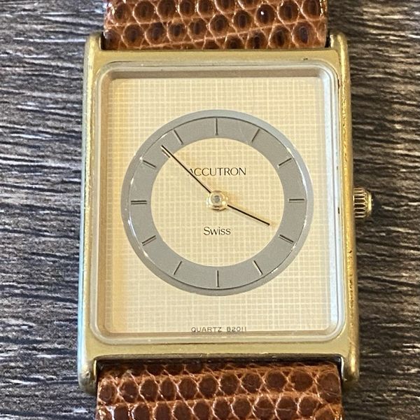 Vintage Bulova Accutron P2 Slim Swiss Quartz Watch Gold Tone New ...