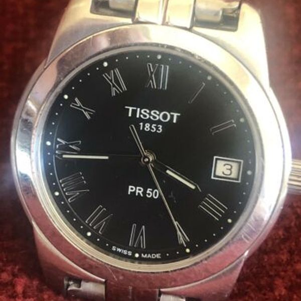 TISSOT PR50 WATCH J376/476K QUARTZ DATE SAPPHIRE GLASS 36mm SWISS MADE ...