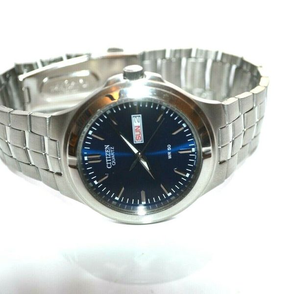 CITIZEN 1102-S068045 MEN'S QUARTZ WATCH Blue Face STAINLESS STEEL ...