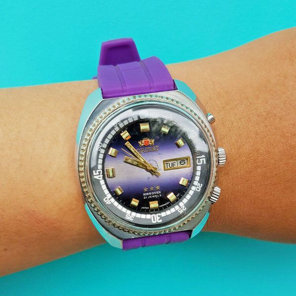 Vintage Orient King Diver Purple dial 1970s VINTAGE WATCH ORIENT ...