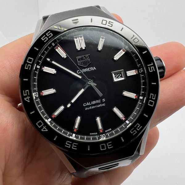 TAG HEUER CARRERA CALIBER 5 AUTOMATIC PVD TITANIUM REF AWBF2A80 MENS ...