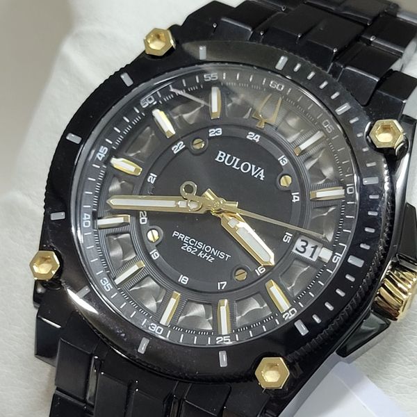 Bulova Icon Men's Quartz Calendar Precisionist Black Watch 40MM 98B408 ...