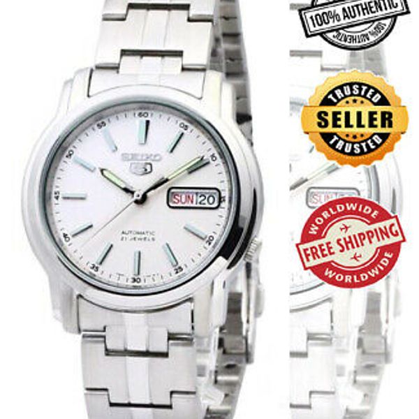Seiko 5 Automatic SNKK65 SNKK65K1 Men Day Date Stainless Steel Watch ...