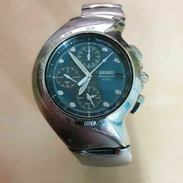 SEIKO ST. STEEL CHRONOGRAPH - MOVEMENT JAPAN 7T62-OAMO - WATER ...