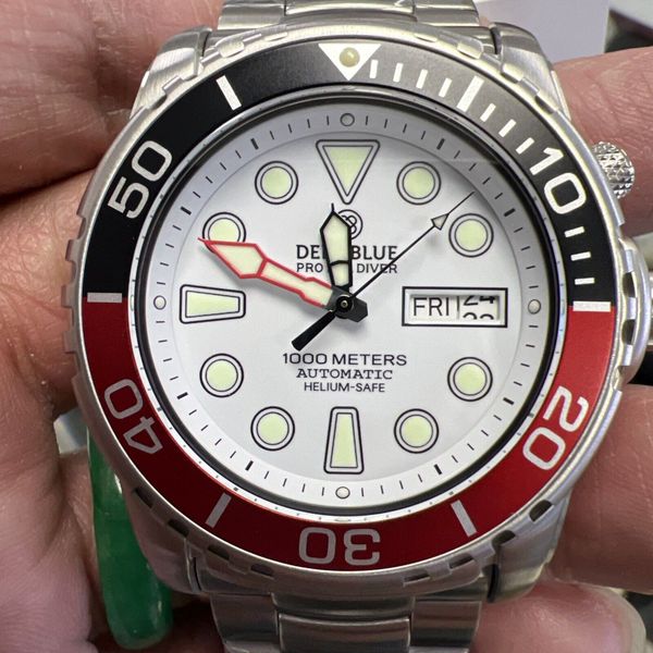 Deep Blue Pro Sea Diver 1k 1000m Automatic White Dial Dive Watchð (BNS ...
