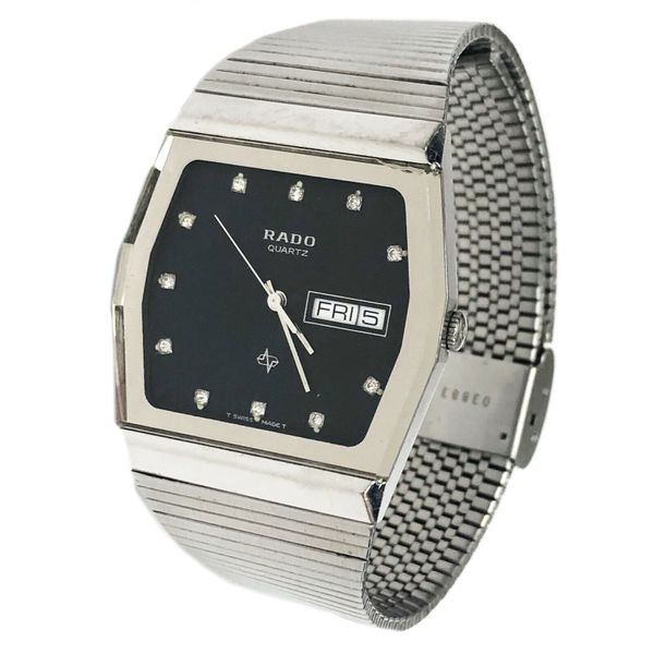 RADO Diaster 114.2023.4 Black Dial Stainless Steel Quartz Watch Men's ...