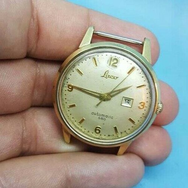 VINTAGE LACO AUTOMATIC 580 MENS WATCH SWISS DUROMAT 25 JEWELS MOVEMENT ...