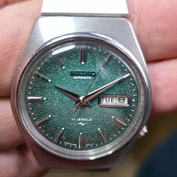 Vintage Original Seiko With Stunning Textured Green Dial + Auto 6309A ...