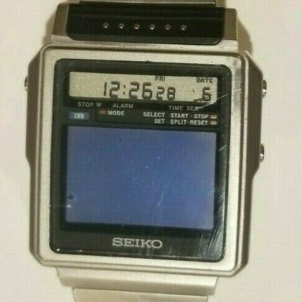 VINTAGE 1980s SEIKO T001-5010 JAMES BOND WRISTWATCH LCD TV TELEVISION ...