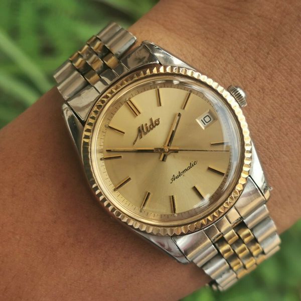 Mido Datejust Model.8007 Automatic TwoTone Wrist watch Vintage Swiss ...