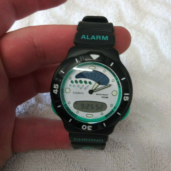 Vintage Rare Casio ana/digi Watch SGT-100 Marine Gear Timer Sailing ...