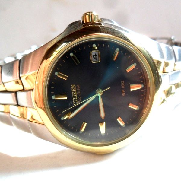 Clean 2 Tone Men's Citizen Eco-Drive WR10 Watch E111-K15899 Runs ...