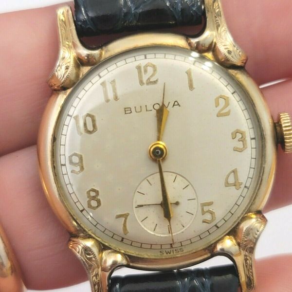 Rare 1951 BULOVA " WINDSOR " Art Deco MEN`S WATCH works and keeps time ...
