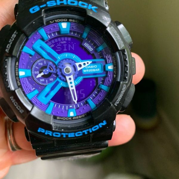 Men’s Casio G-SHOCK Watch 5146 GA-110 HC,Black,Purple,Blue, Needs ...