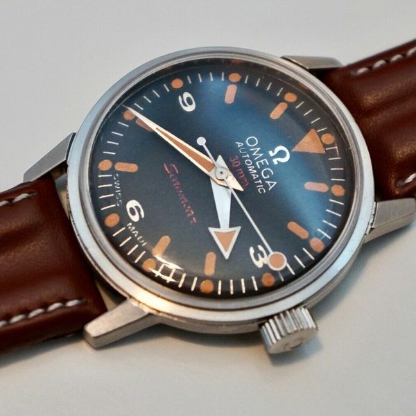 Vintage OMEGA Auto Seamaster Watch, SERVICED, Olive Lume, Red Script ...