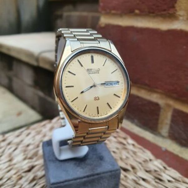 Vintage Seiko SQ Quartz Men's Watch 5Y23-8A11-A4 Gold Tone | WatchCharts Marketplace